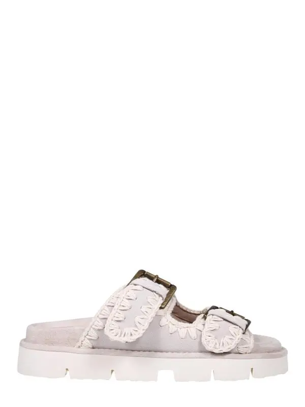 Mou Buckle Fastened Open-toe Sandals - White