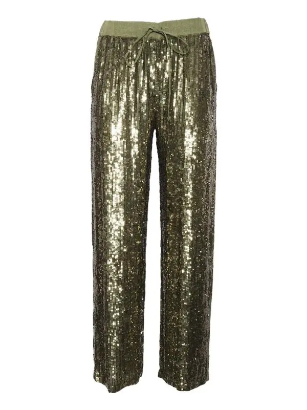 P.a.r.o.s.h Sequined Drawstring Pants - Green