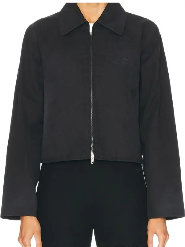 Balenciaga Zip-up Embroidered Shirt Jacket - Black