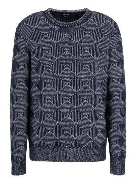 Giorgio Armani Jacquard Cashmere Sweater - Black