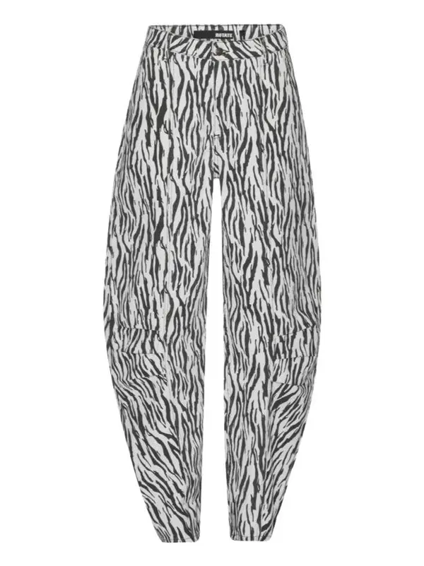 ROTATE BY BIRGER CHRISTENSEN Printed Twill Cargo Pants - Gray