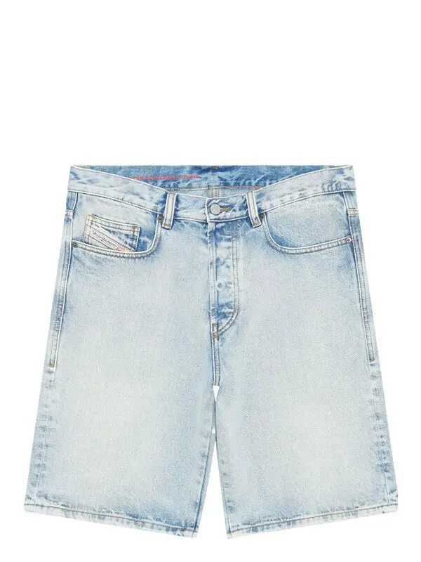 DIESEL® Bleach Wash Denim Shorts - White