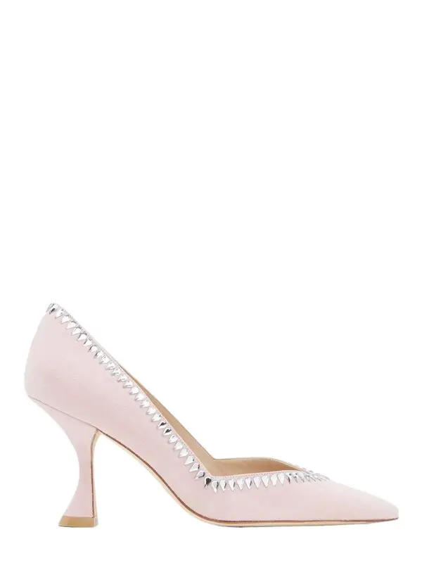 STUART WEITZMAN Suede Crystal-embellished Pumps - Pink