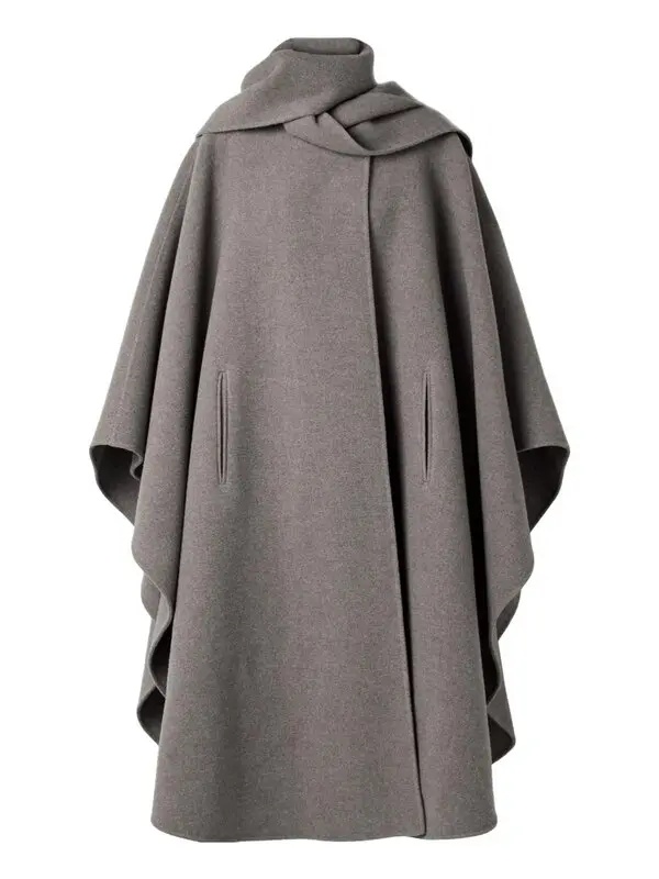 THE ROW Justino Scarf-style Shawl-effect Coat - Gray