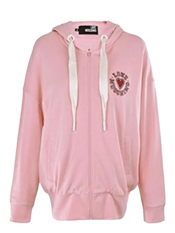 Moschino Heart Zip-up Hoodie - Pink