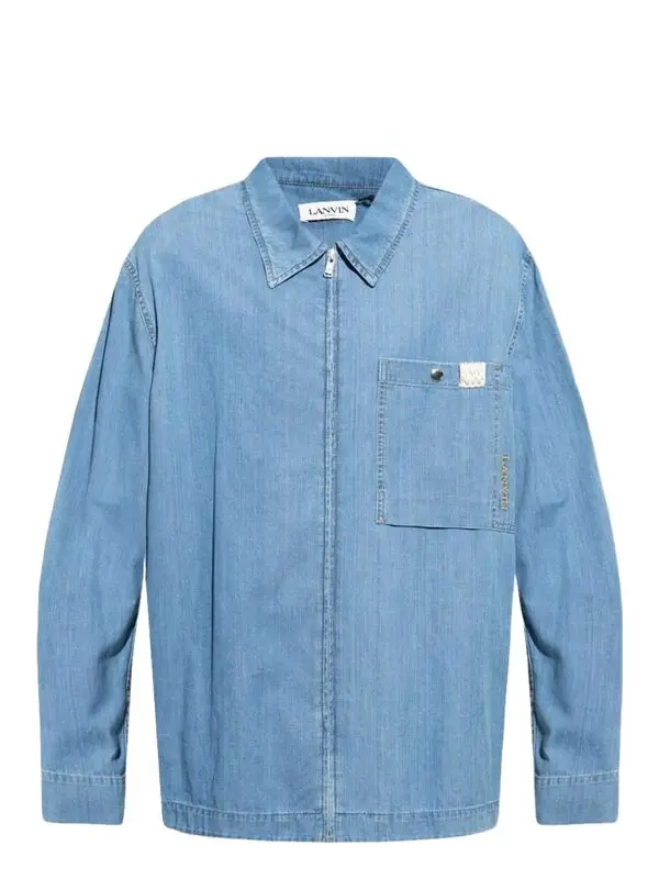 LANVIN Zipper Denim Shirt - Blue