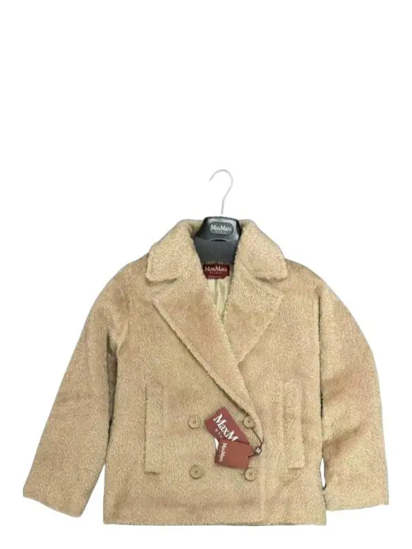 Max Mara Long Sleeve Short Coat With Button Detail - Nude