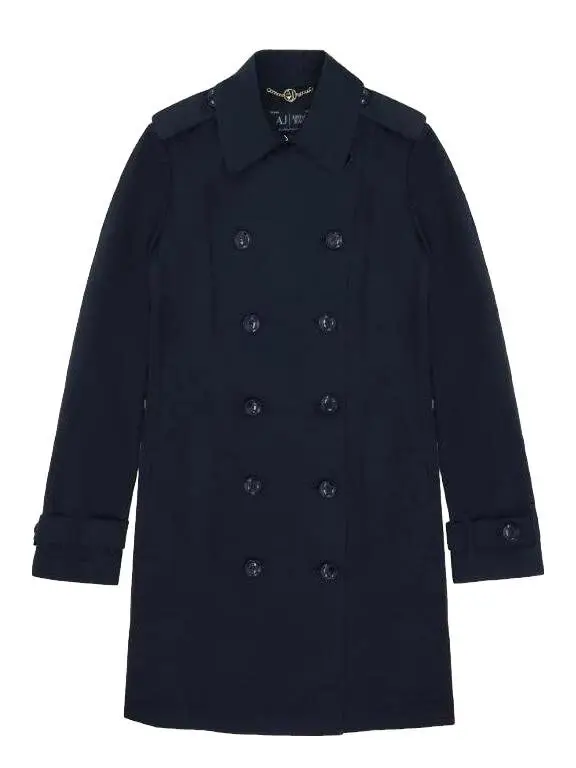 Emporio Armani Double-breasted Trench Coat - Black