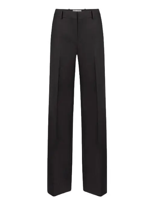 Nina Ricci Wide-leg Gabardine Pants With Ruched Legs - Black