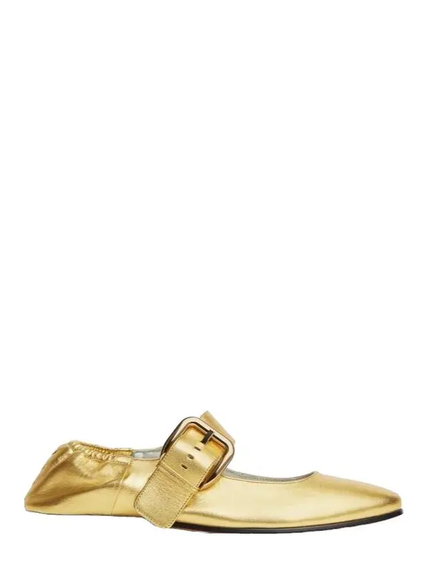 Bottega Veneta Amy Mary Jane Ballerina - Gold