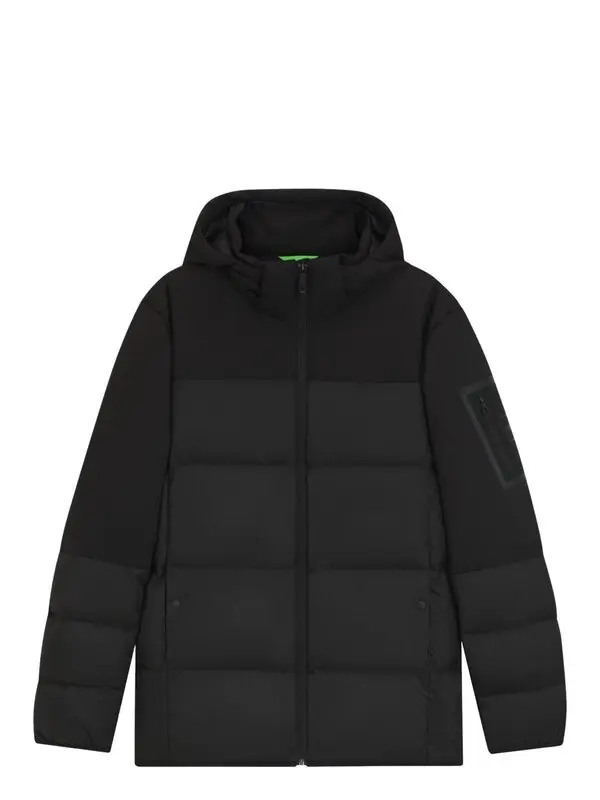Hugo Boss Quilted Padded Jacket With Detachable Hood - Black