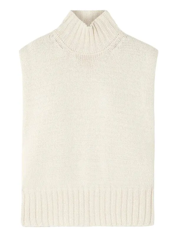 RÓHE Knitted Turtleneck Vest - Cream