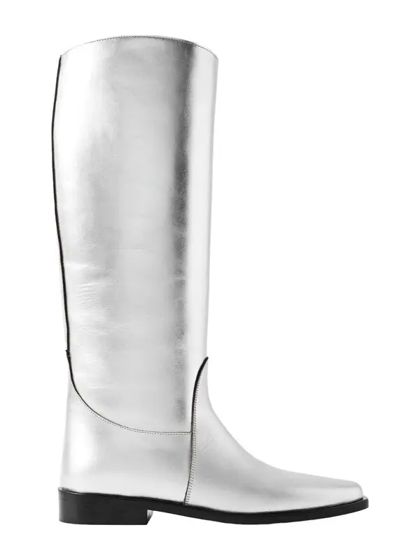 Khaite Wooster Metallic Boots - Silver
