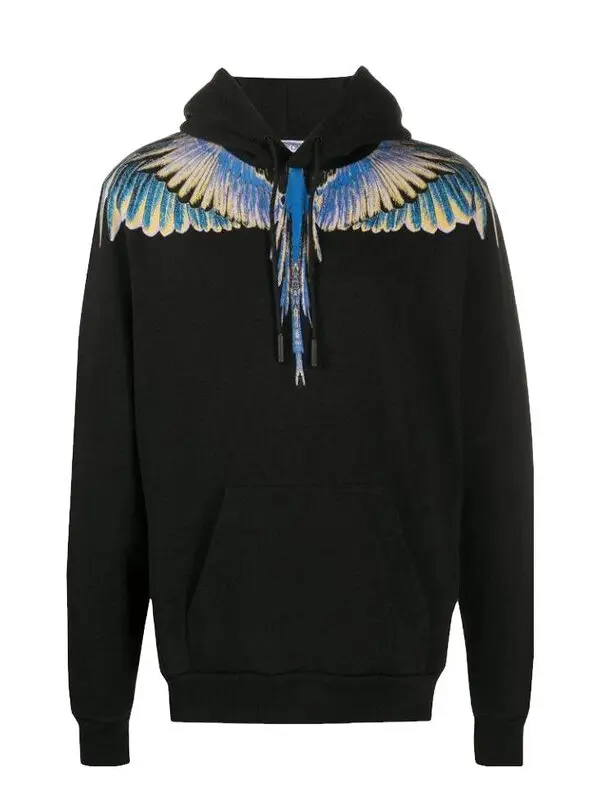MARCELO BURLON COUNTY OF MILAN Wings Print Hoodie - Black