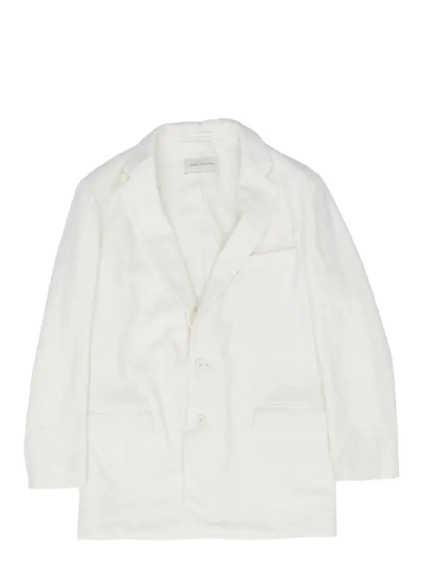 Dries Van Noten Single Breasted Twill Jacket - White