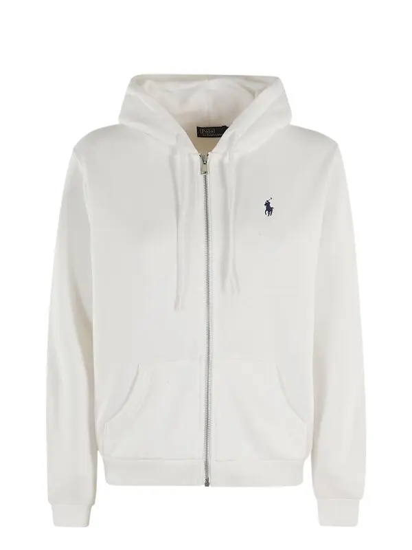 Polo Ralph Lauren Zip-up Hoodie With Embroidered Logo - White