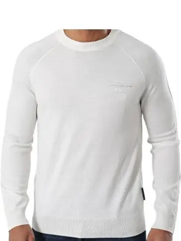 Hugo Boss Virgin Wool Sweater - White