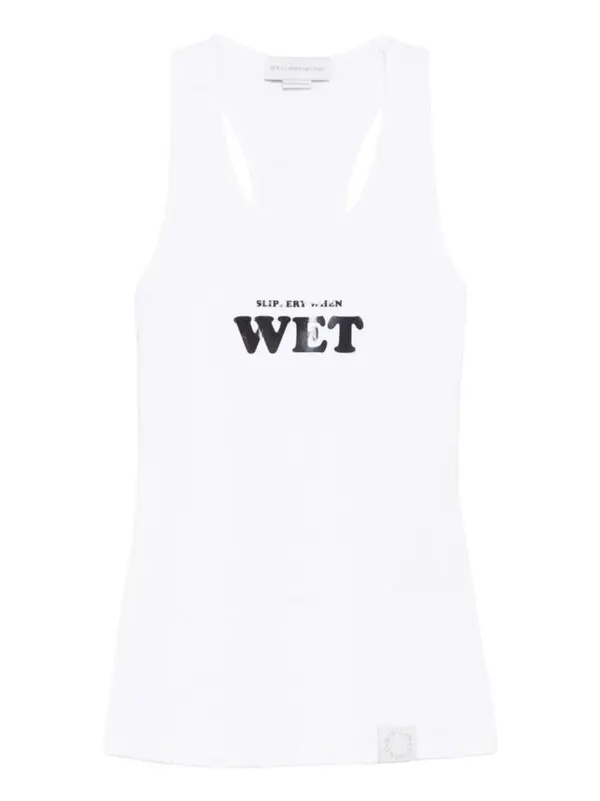 Stella McCartney Rubberised Slogan-print Tank Top - Pure White