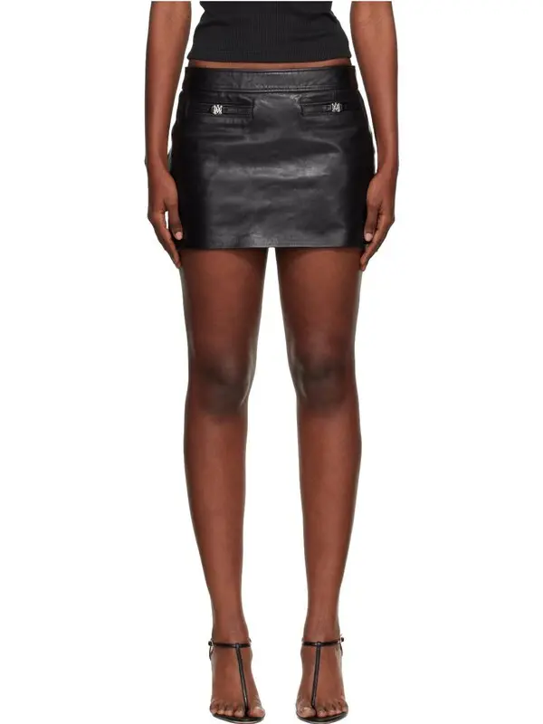 Amiri Leather Mini Skirt - Black