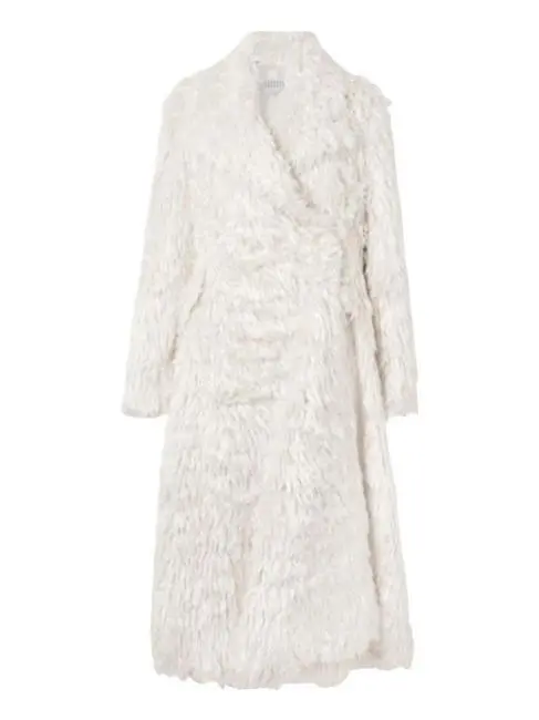 Gabriela Hearst Long Sleeve Fur Coat - Ivory
