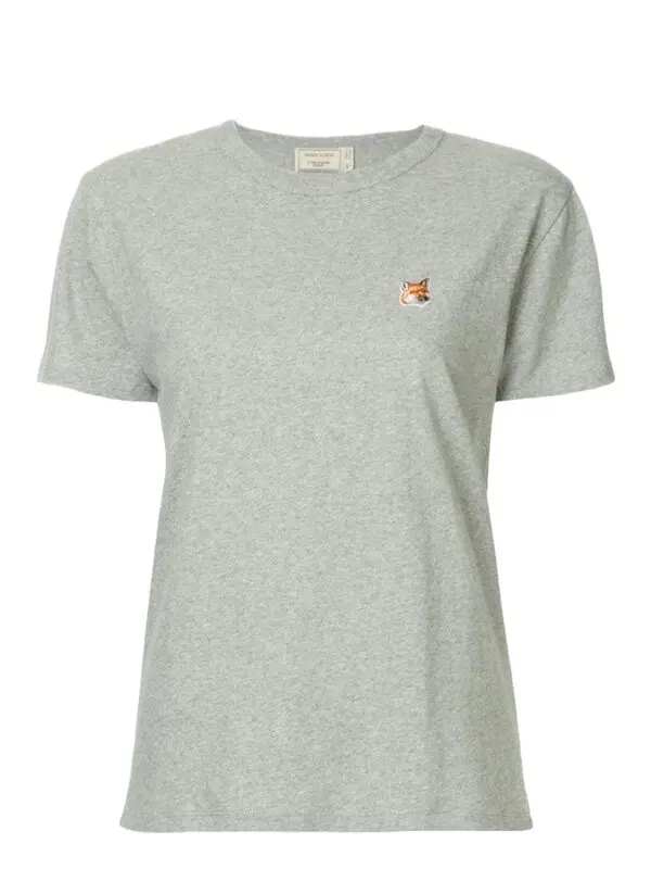 Maison Kitsuné Grey Fox Embroidery T-shirt - Gray