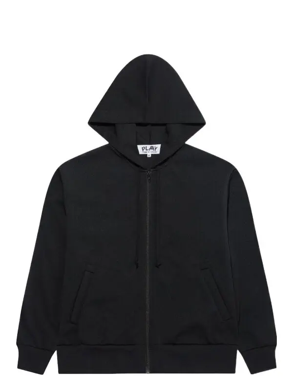 Play Comme Des Garcon X Invader Zipped Drawstring Hoodie - Black