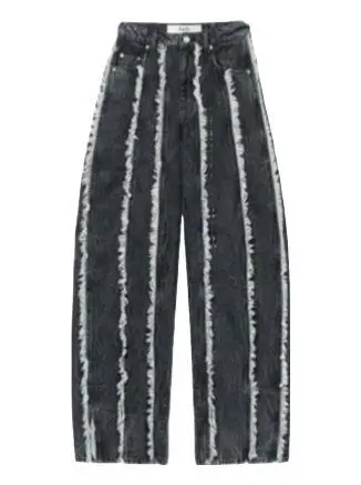 Séfr Wide-leg Jeans With Frayed Detail - Black