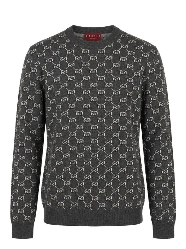 Gucci Gg Shadow Jacquard Jumper - Dark Grey/black