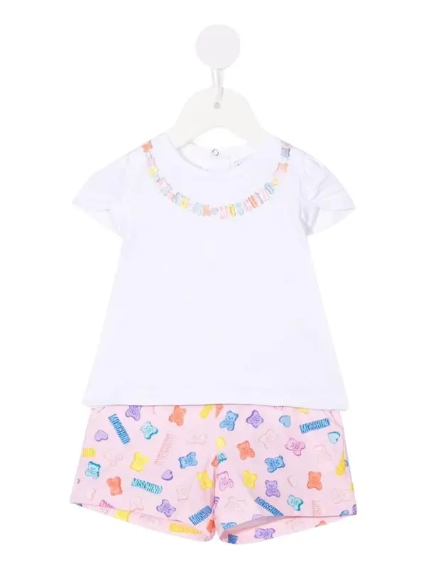 Moschino Teddy Bear Print Short Set - White