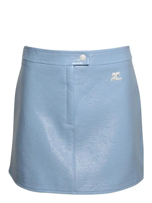 COURREGES Courrèges Reedition Logo Patch Mini Skirt - Blue