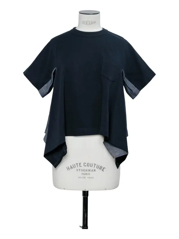 Sacai Exposed-seam Cotton T-shirt - Black