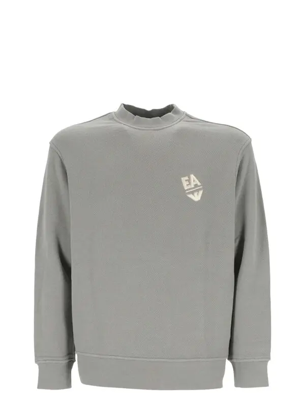 Emporio Armani Logo Embroidered Crewneck Sweatshirt - Gray