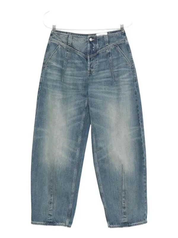 Alexander McQueen Whiskering Effect Wide Leg Jeans - Gray