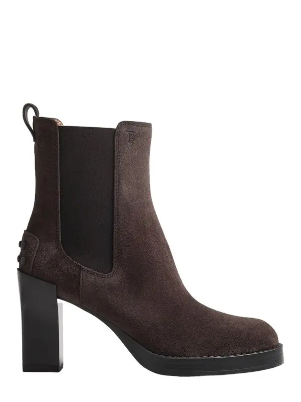 TOD'S 80mm Suede Chelsea Boots - Brown