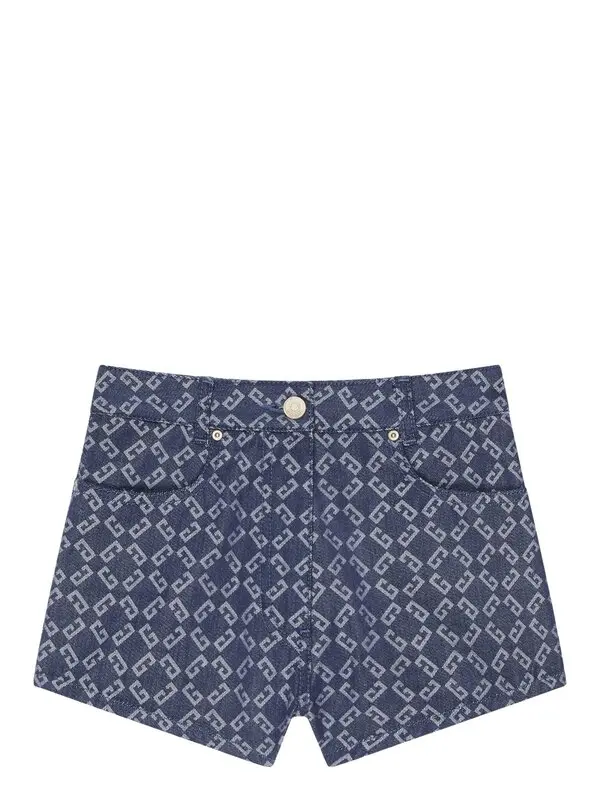 Givenchy Monogram Denim Shorts - Denim Blue
