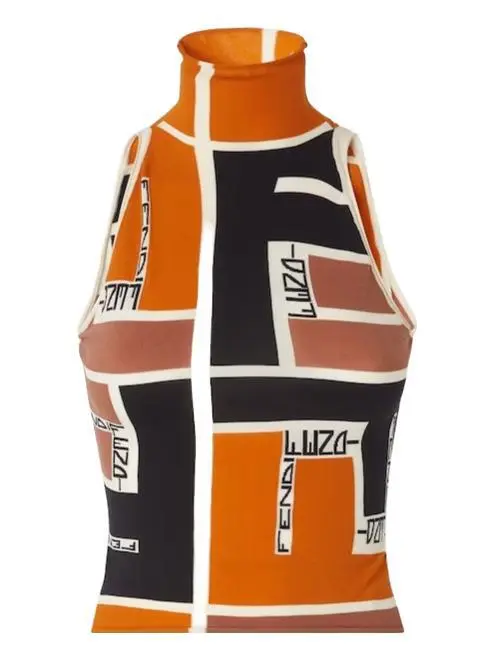 Fendi Sleeveless Mock Neck Top - Color Matching