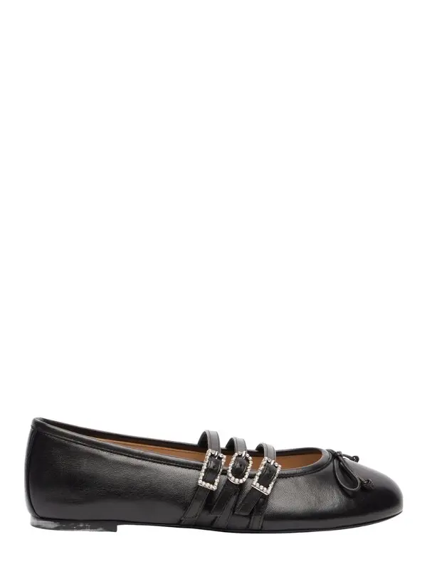 STUART WEITZMAN Embellished Mary Jane Ballet Flats - Black