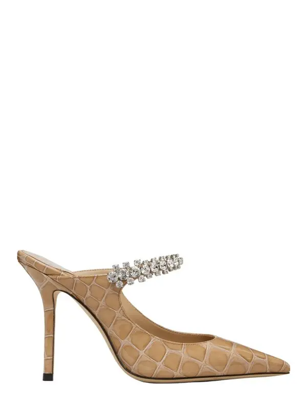 JIMMY CHOO Bing 100 High-heeled Mules - Nude