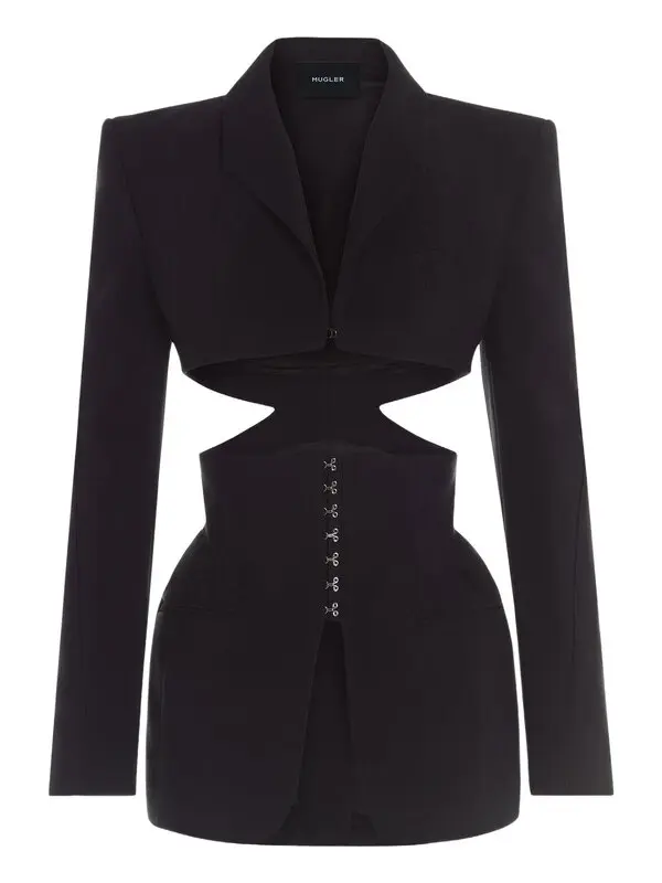 MUGLER Cutout Detail Blazer - Black