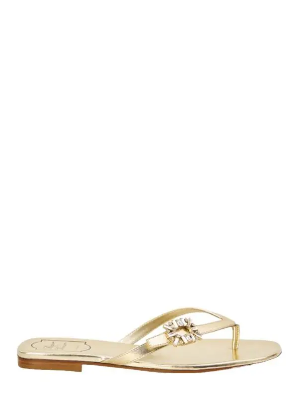 ROGER VIVIER Embellished Flip-flops - Nude