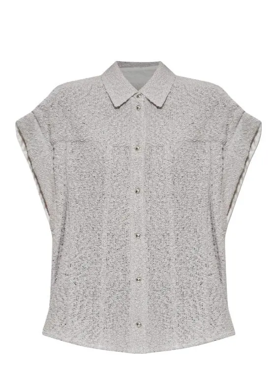 IRO PARIS Samyra Textured Button-fastening Shirt - Grey