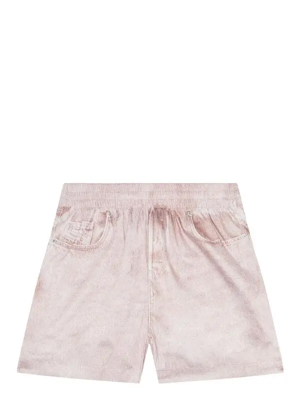DIESEL® Logo Patch Elastic Waist Shorts - Pink