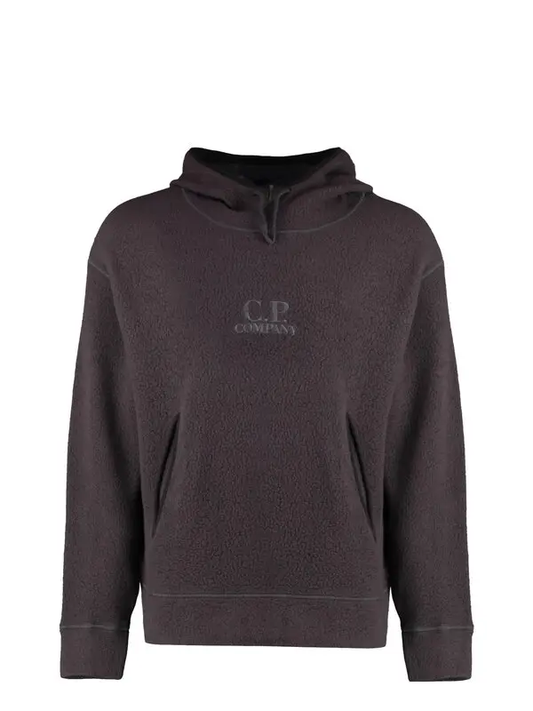 C.P. COMPANY Polar Fleece Hooded Sweatshirt - Black