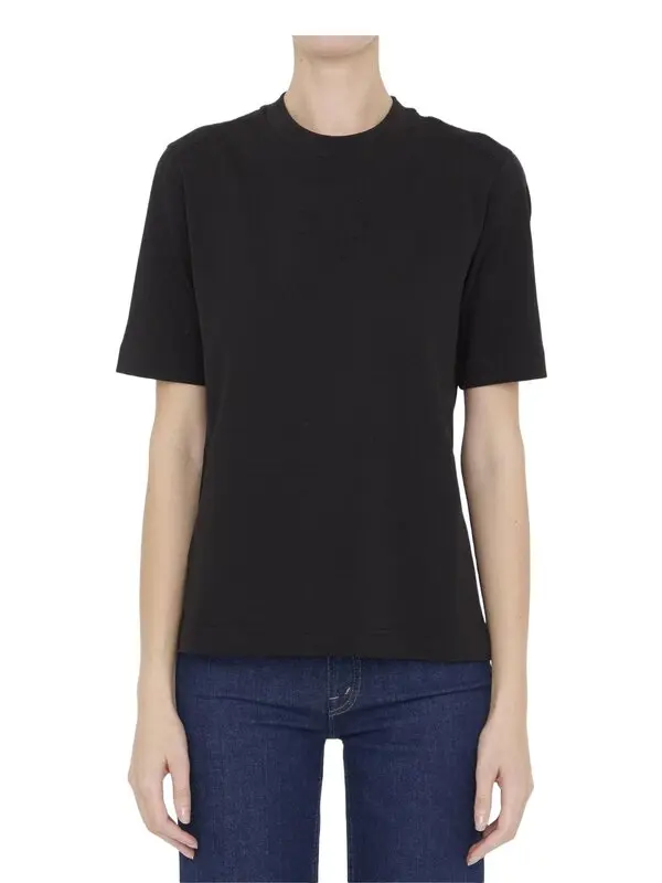 Moncler Short-sleeve T-shirt With Embossed Logo - Black