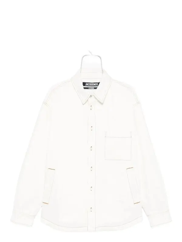 Jacquemus Contrast-stitch Shirt Jacket - White