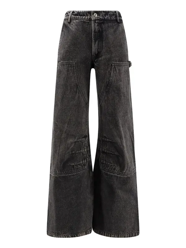 IH NOM UH NIT Stitched Detail Jeans - Washedblack