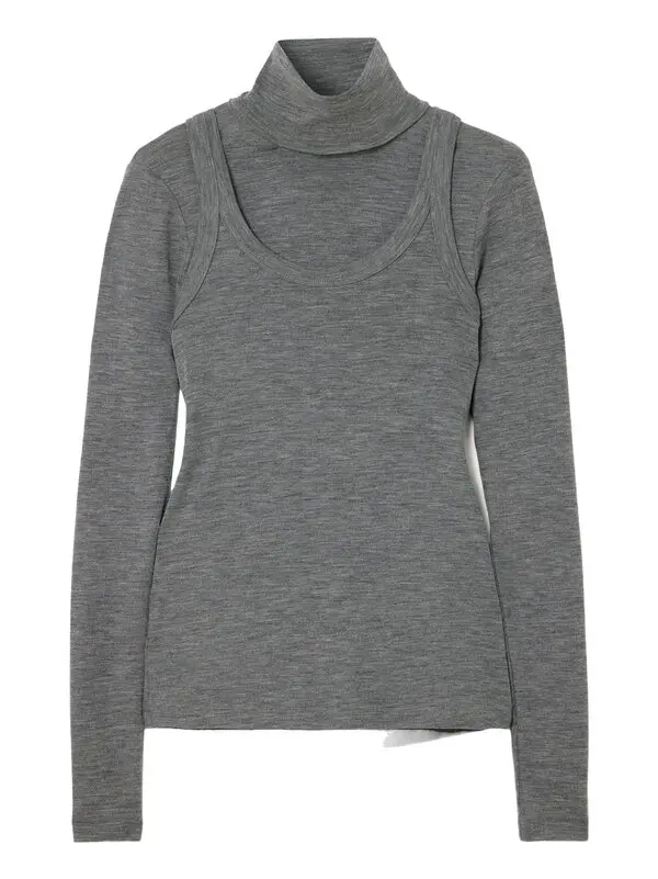 RÓHE Sleeveless Wool Top - Gray