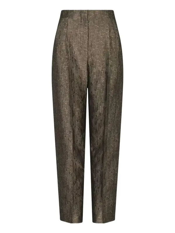 Giorgio Armani Silk-blend Straight-leg Trousers - Brown