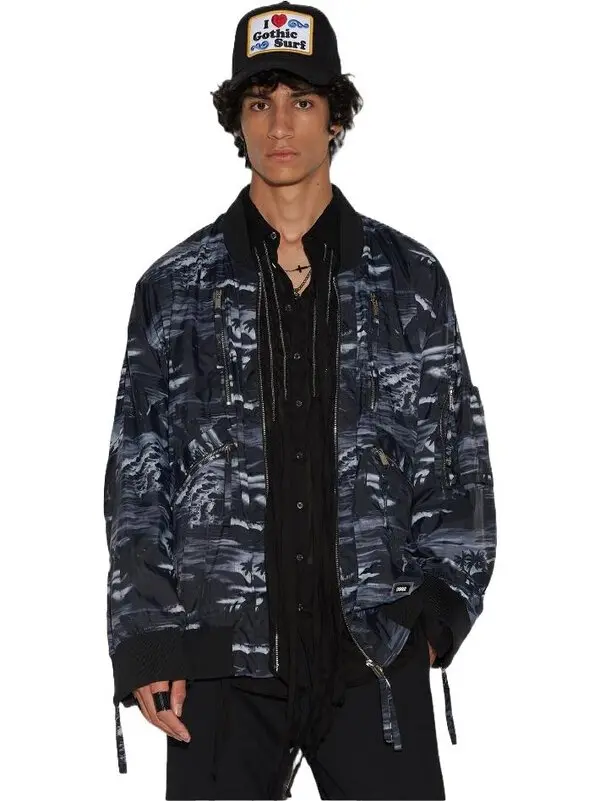 Dsquared2 Graphic Print Bomber Jacket - Black