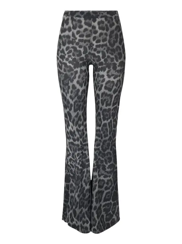 Stella McCartney Leopard-printed Mid-rise Flared Trousers - Ash Grey